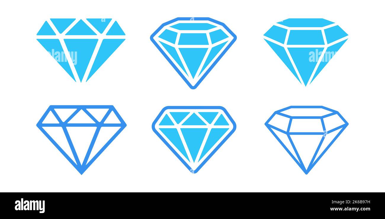 Diamonds collection, set of gemstones on white background Stock Photo ...