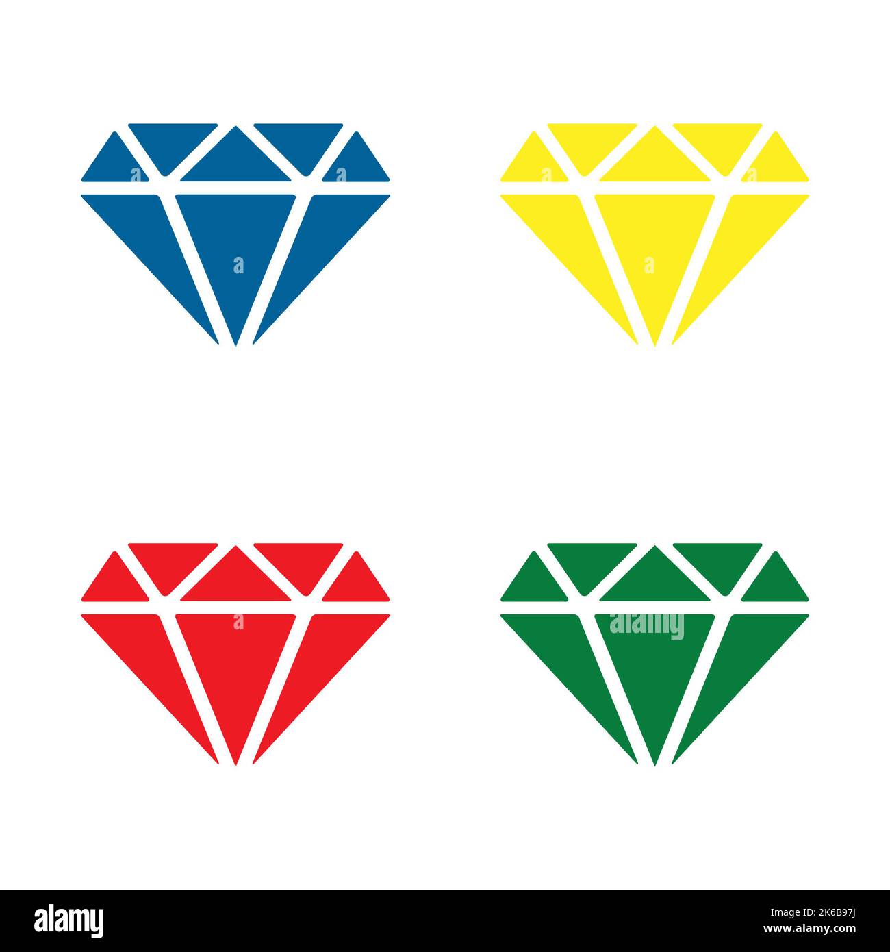 Colorful diamonds collection, set of gemstones on white background ...