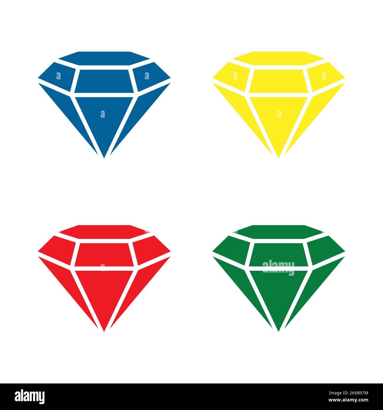 Colorful diamonds collection, set of gemstones on white background ...