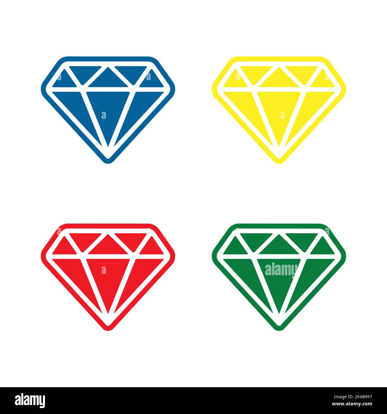 Colorful diamonds collection, set of gemstones on white background ...