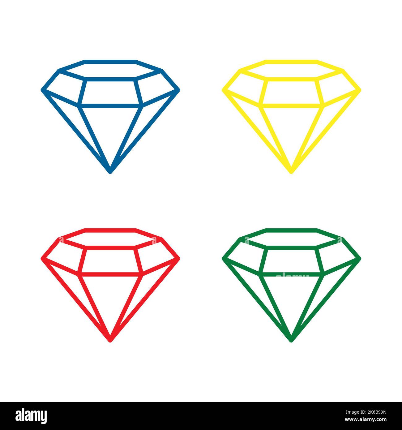 Colorful diamonds collection, set of gemstones on white background ...