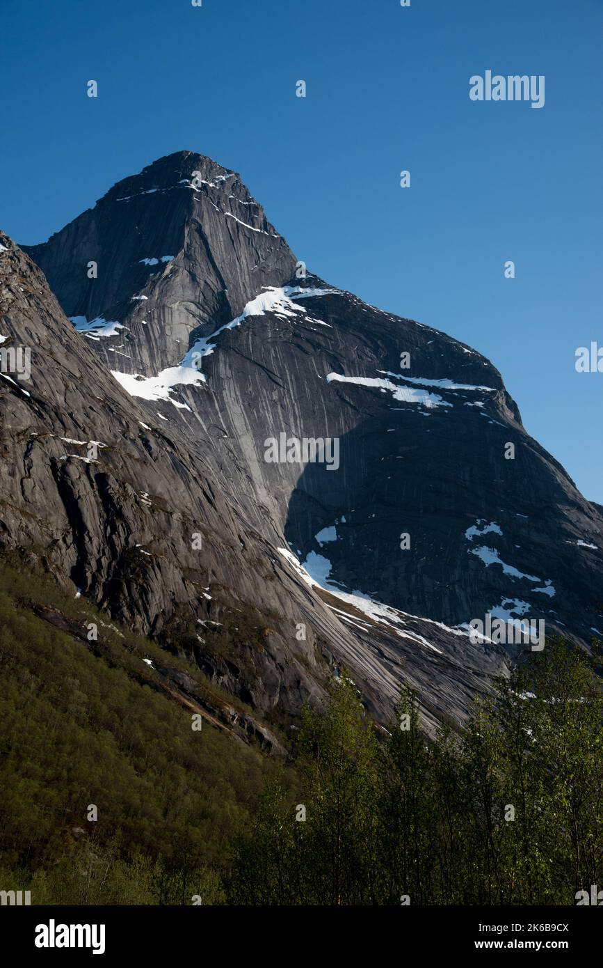 Stetinden is a 1392 meter high granite summit with obelisk-shape in ...