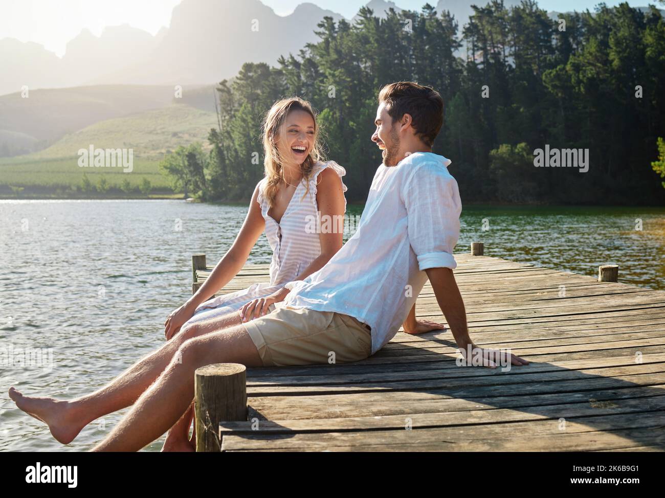 Being anywhere with you is fun. a young couple spending time together ...