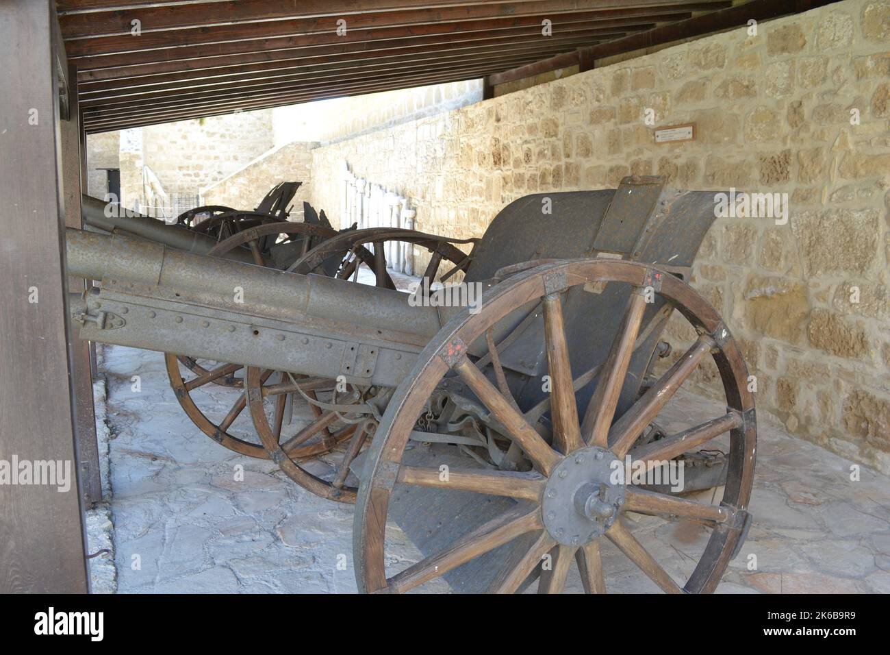 The old german artillery guns in Larnaca castle Stock Photo - Alamy