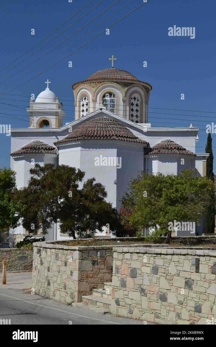 A vertical of Saint Epiphanios Greek Orthodox Church in Alethriko ...
