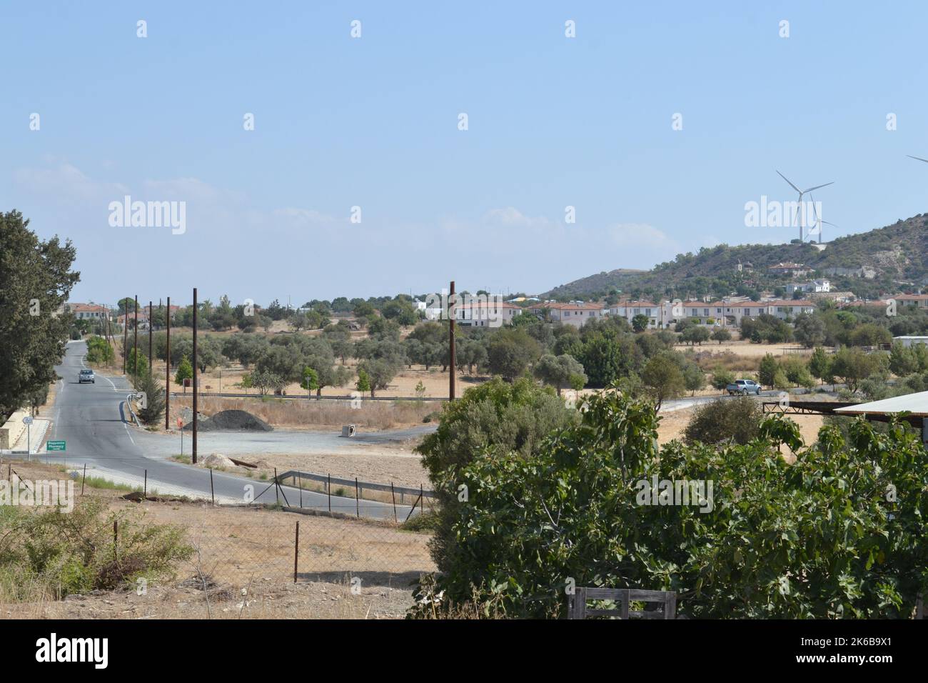 The Windmills on hills in Alethriko village, Cyprus Stock Photo - Alamy