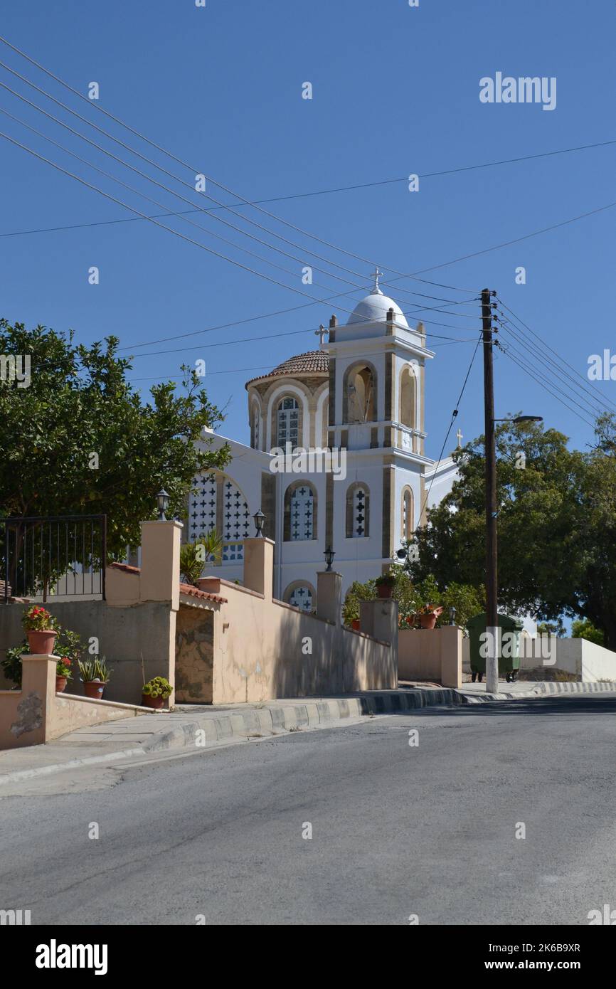 A vertical of Saint Epiphanios Greek Orthodox Church in Alethriko ...