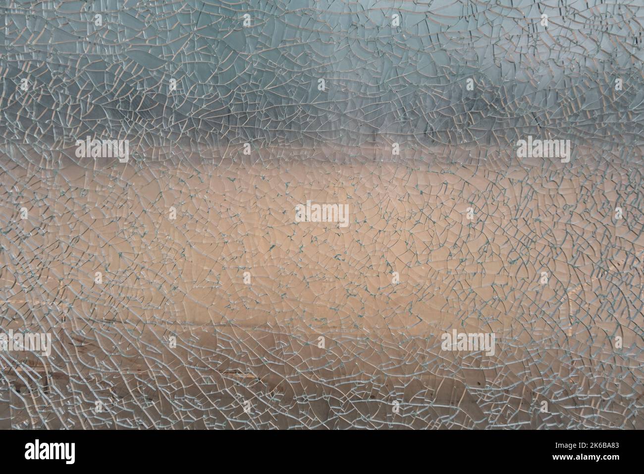 Broken glass, unbreakable glass. Bokeh and blur. An abstract background ...