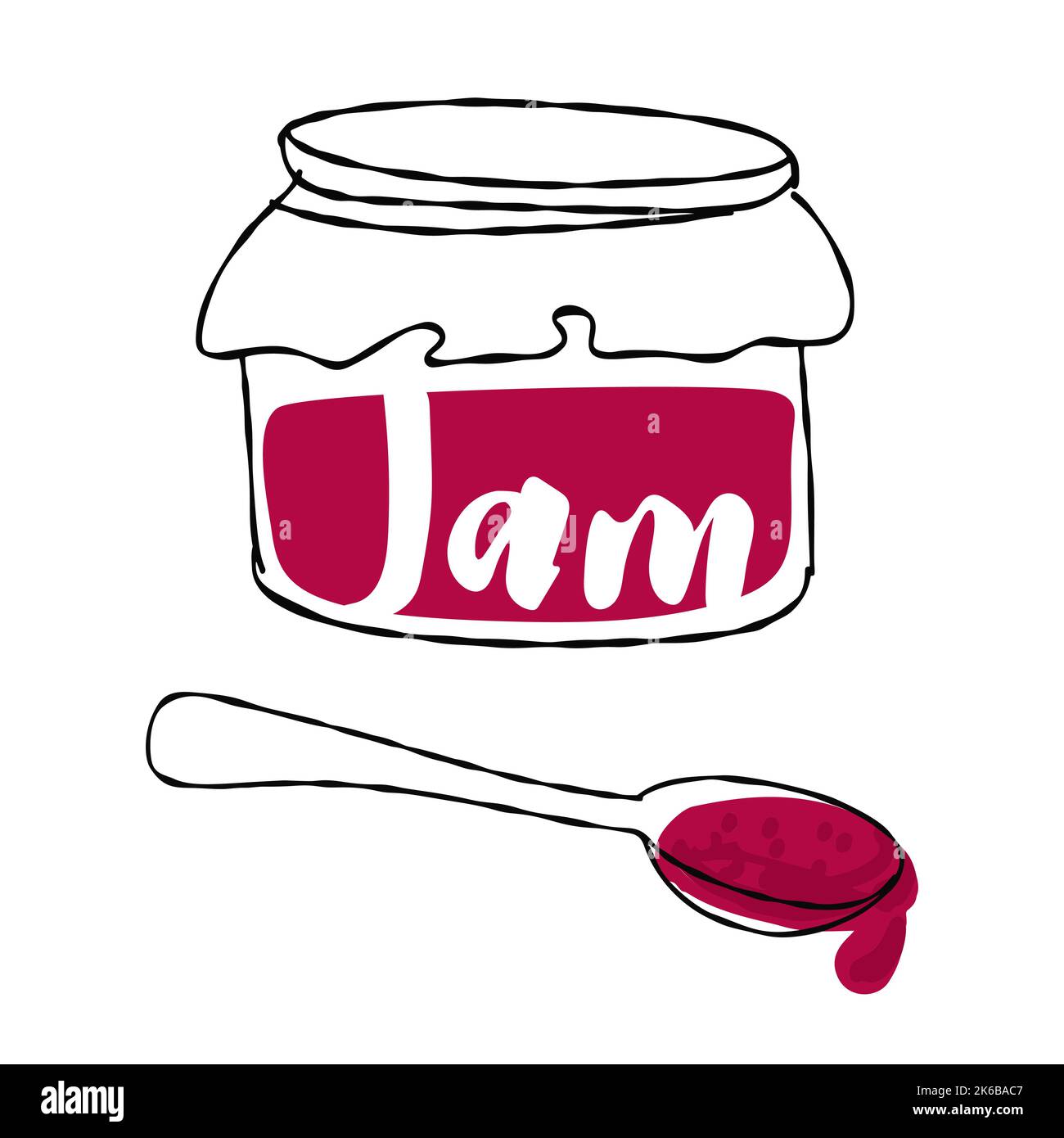 Illustration of jam with a spoon on a white background Stock Vector ...
