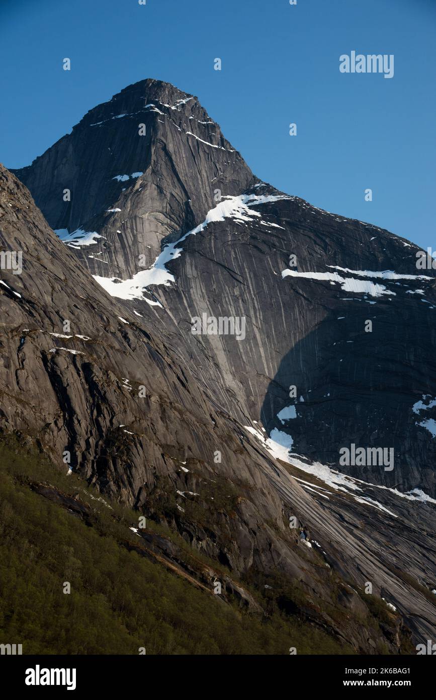 Stetinden is a 1392 meter high granite summit with obelisk-shape in ...