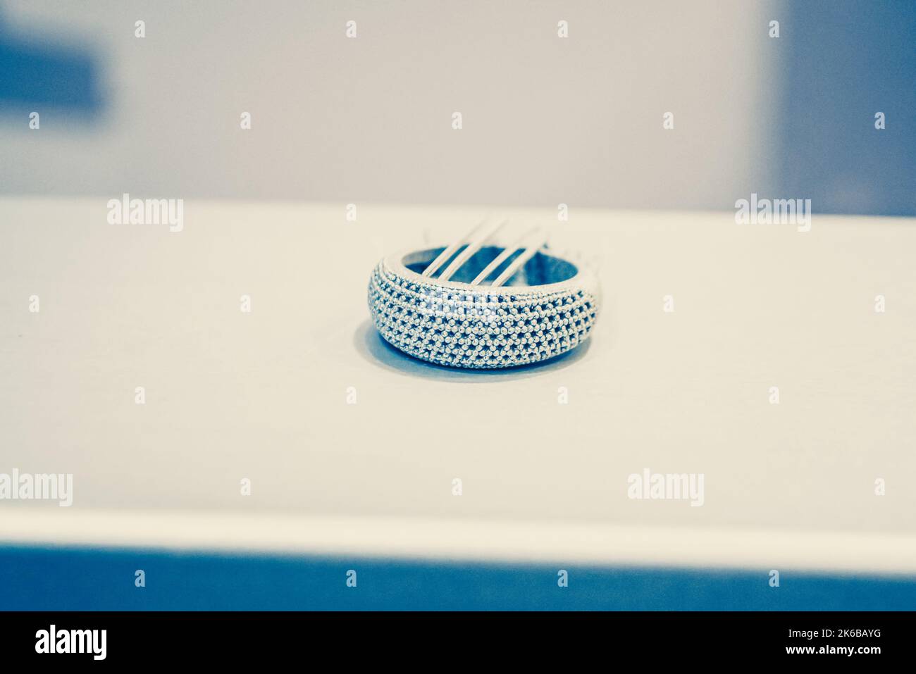 Object printed from metal powder on metal 3d printer.Object printed in ...