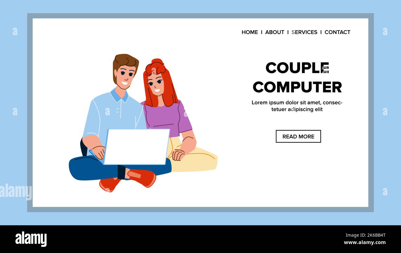 couple computer vector Stock Vector Image & Art - Alamy