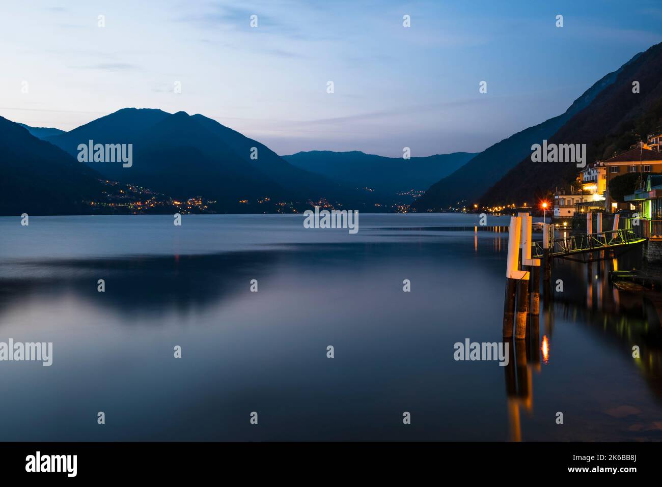 Lake Como Italy at night Stock Photo - Alamy