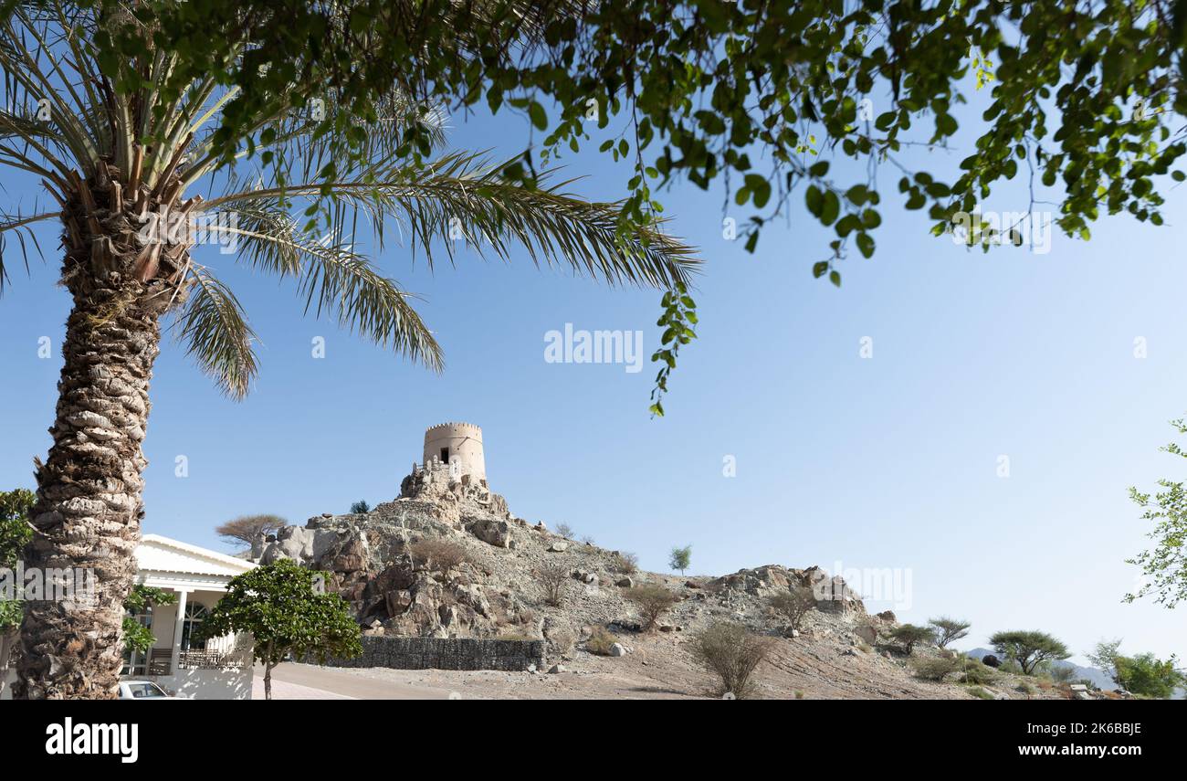Hatta fort view from Hatta down Stock Photo - Alamy