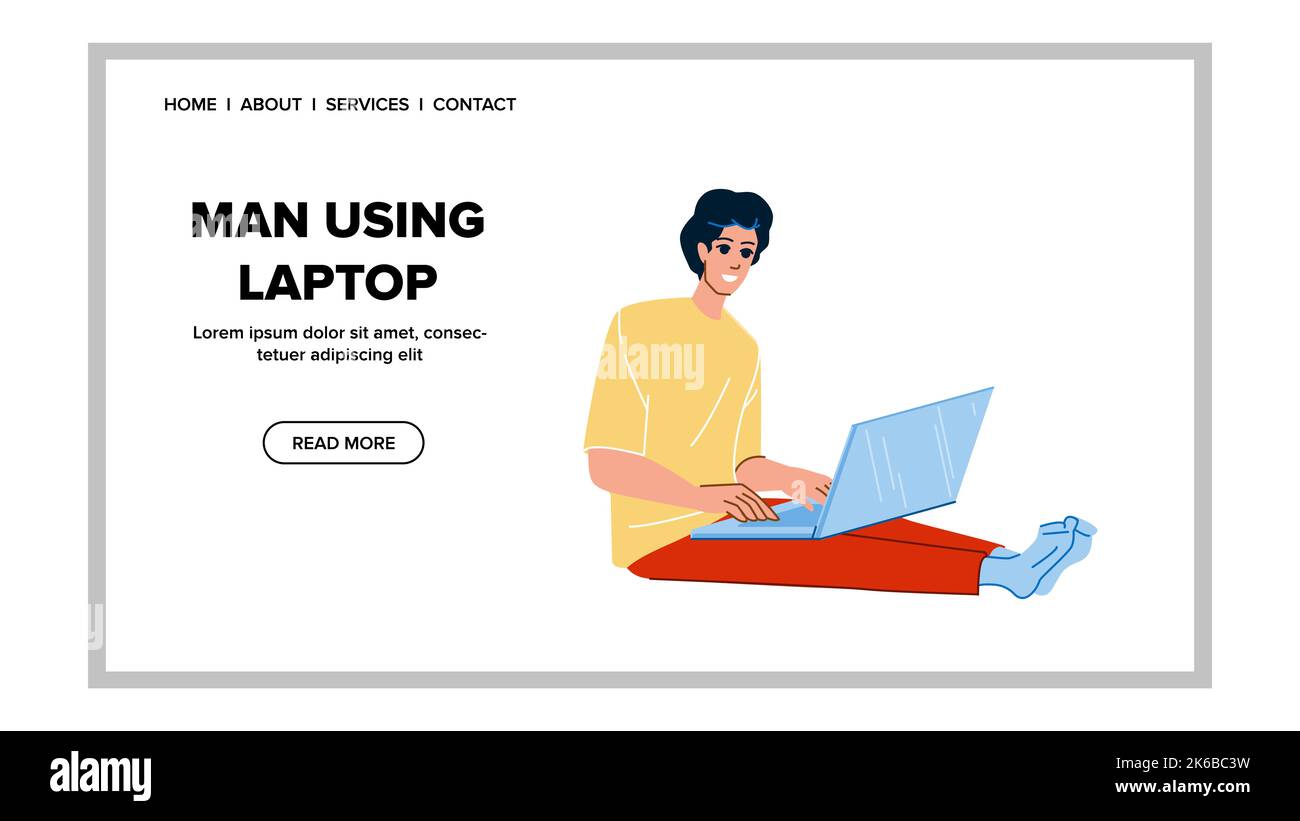 man using laptop vector Stock Vector Image & Art - Alamy