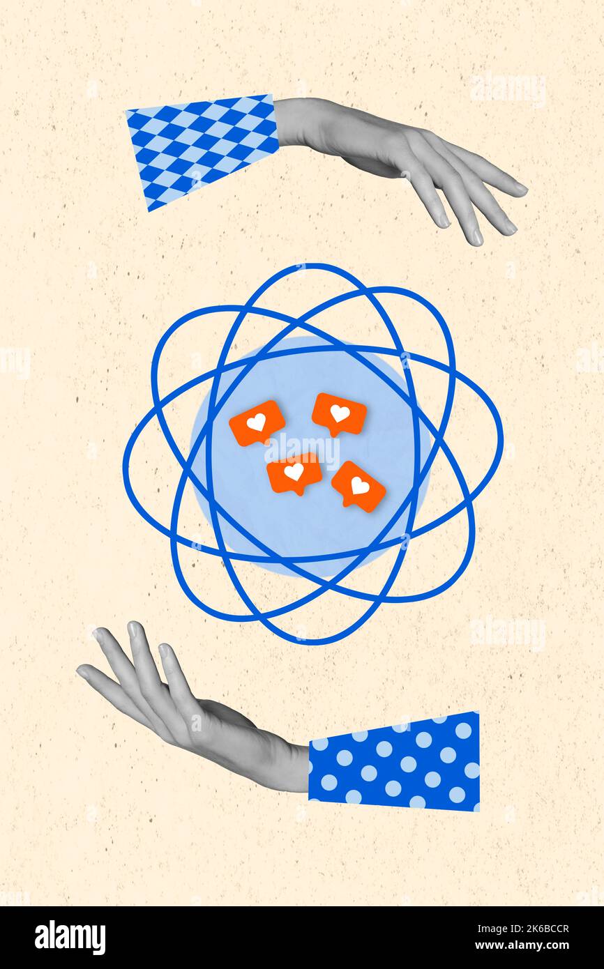 Creative trend collage of hands marketing manager sales social media ...