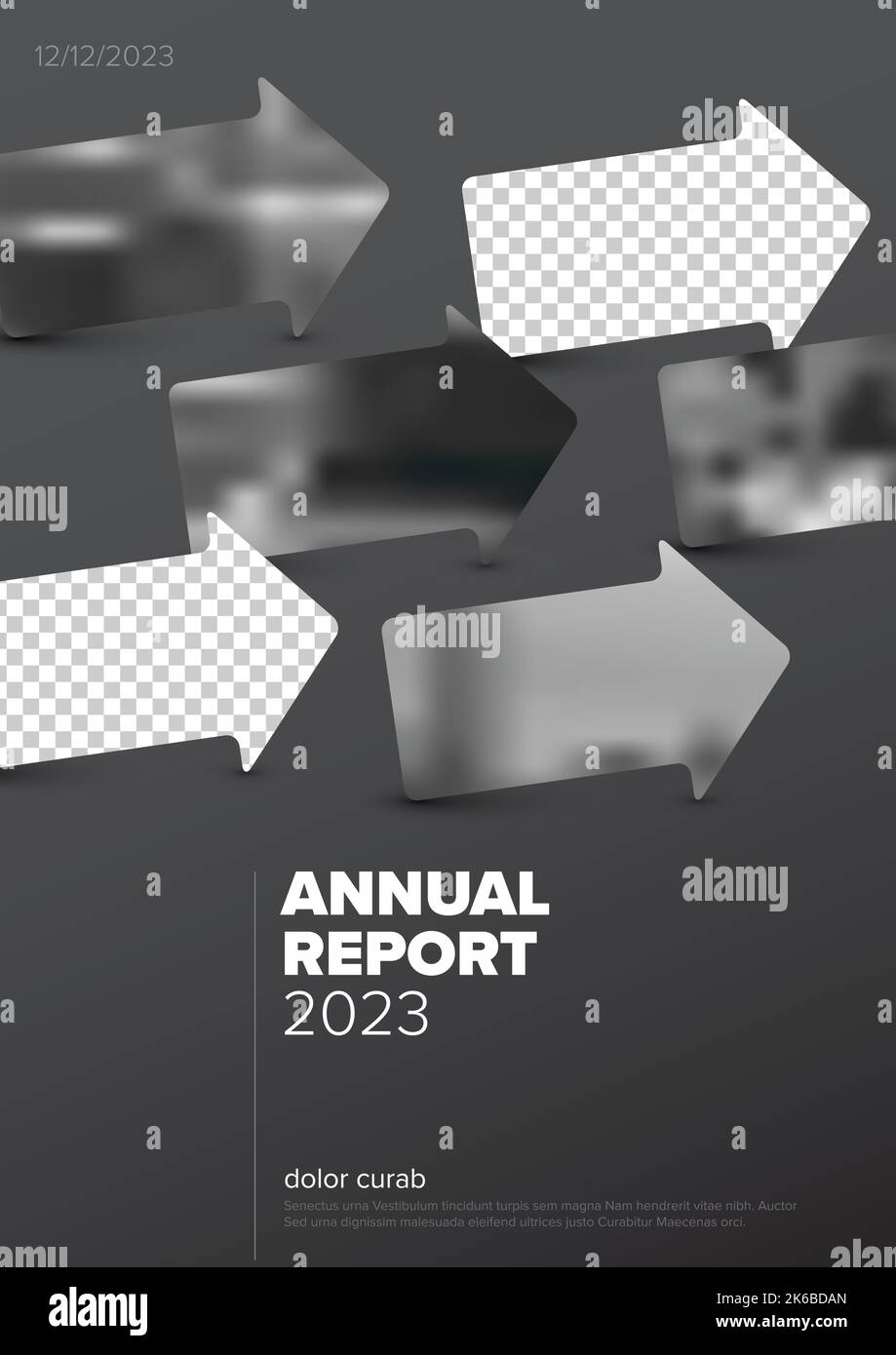 Vector abstract annual report cover template with sample text and ...