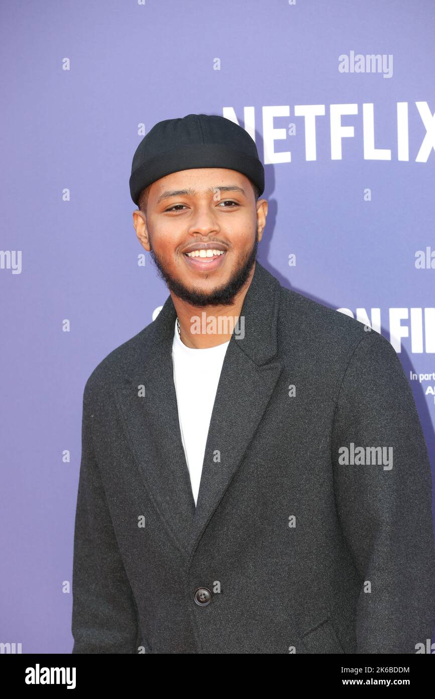 Elmi Rashid Elmi attends the film premiere for 'The Swimmers' during ...