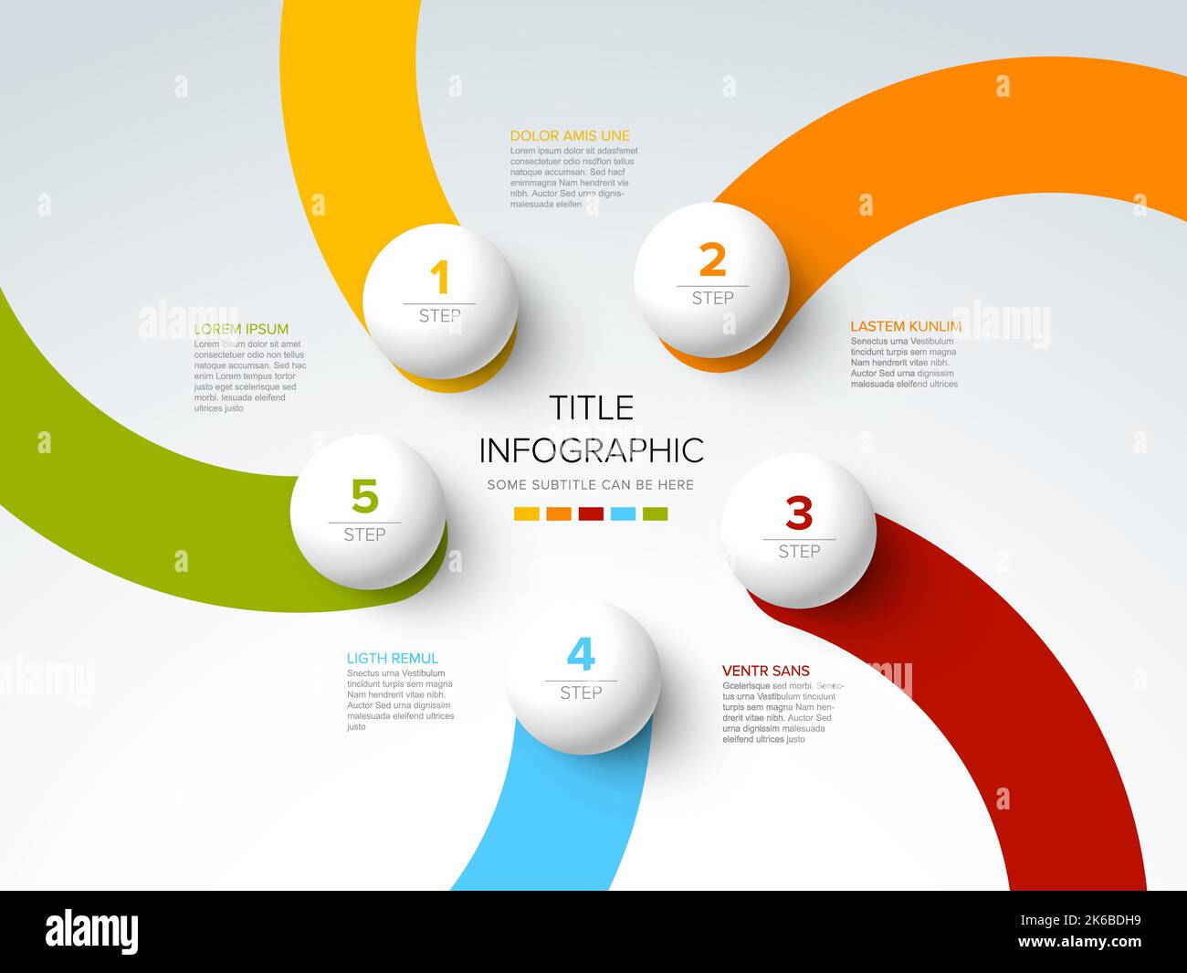 Vector light multipurpose Infographic template made from five color ...