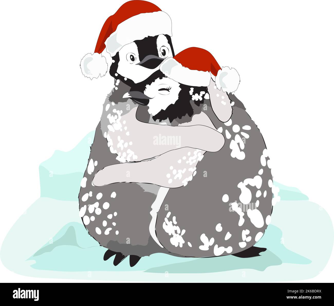 Happy girl in santa hat Stock Vector Images - Alamy