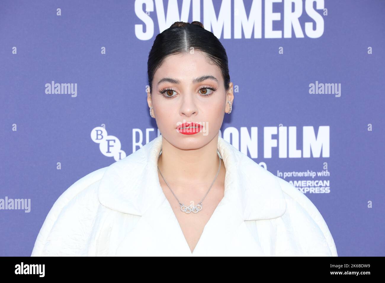 Yusra Mardini attends the film premiere for 'The Swimmers' during the ...
