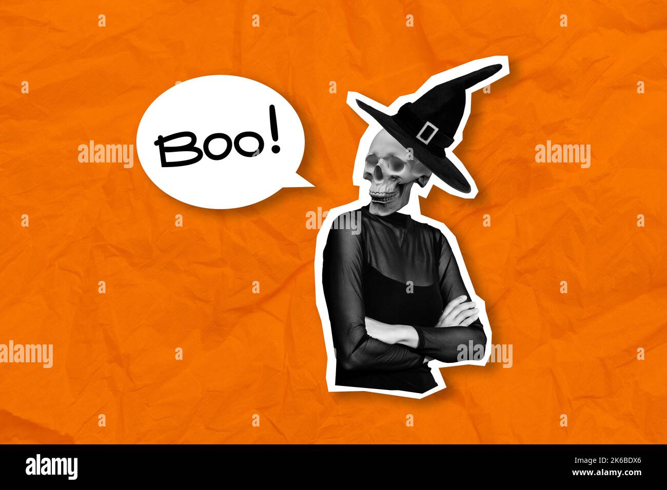 Creative collage picture of black white effect dead person crossed ...