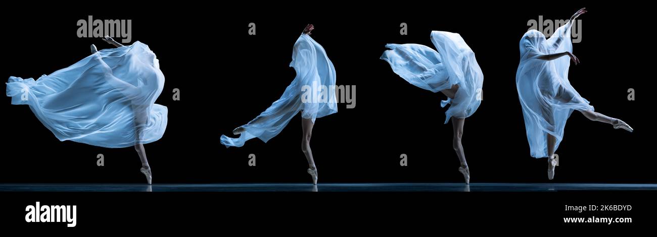 Emotions in motion. Development of movements of one beautiful ballerina ...