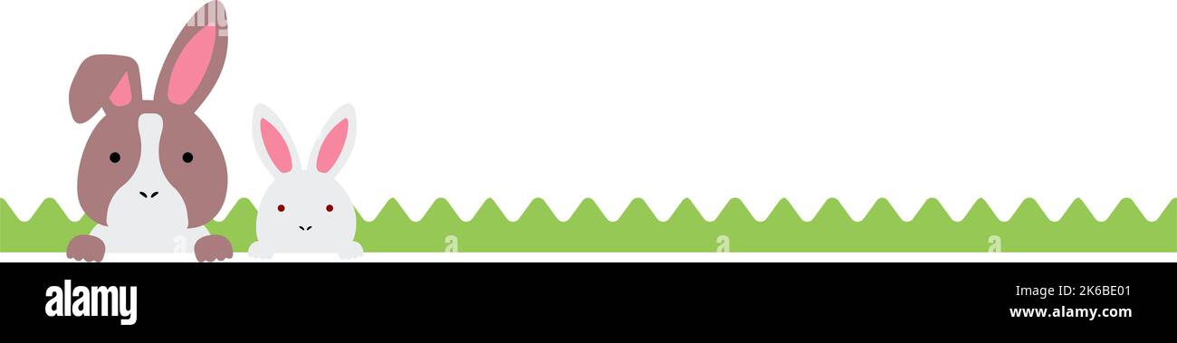 Two rabbits looking straight ahead. Vector illustration Stock Vector ...