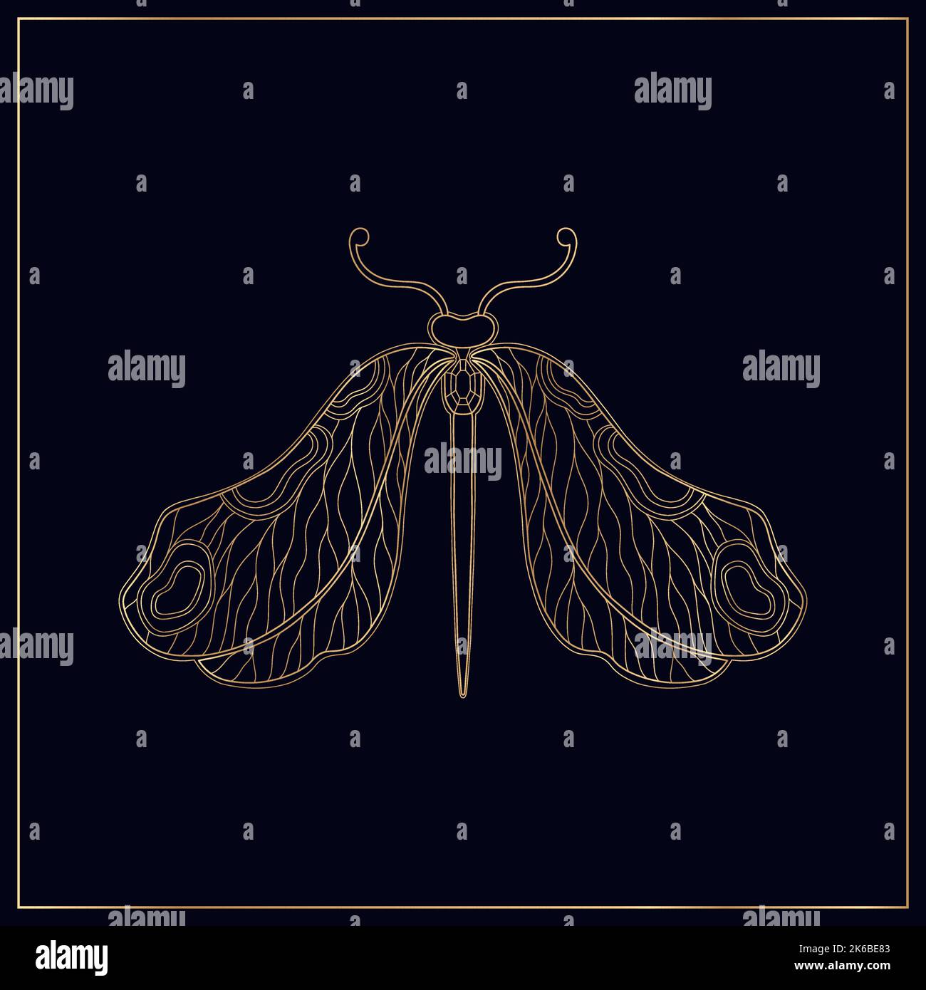 Art nouveau style dragonfly insect basic element. 1920-1930 years ...