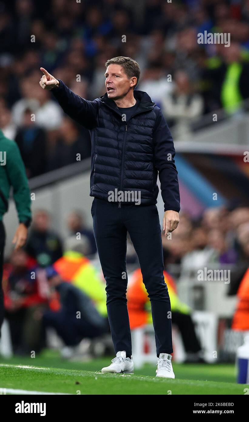 London, UK. 12th Oct, 2022. Oliver Glasner coach of Eintracht Frankfurt ...