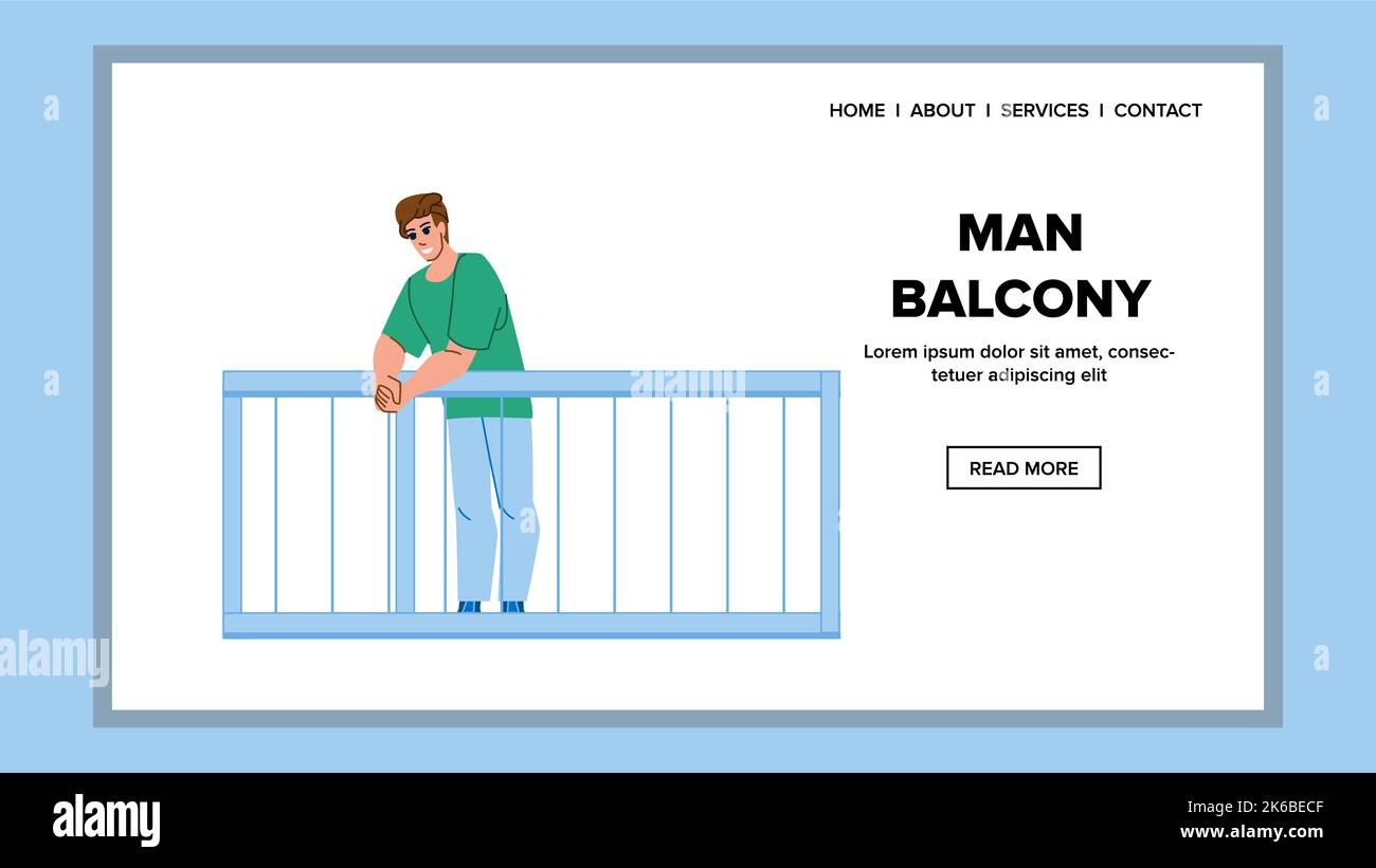 man balcony vector Stock Vector Image & Art - Alamy