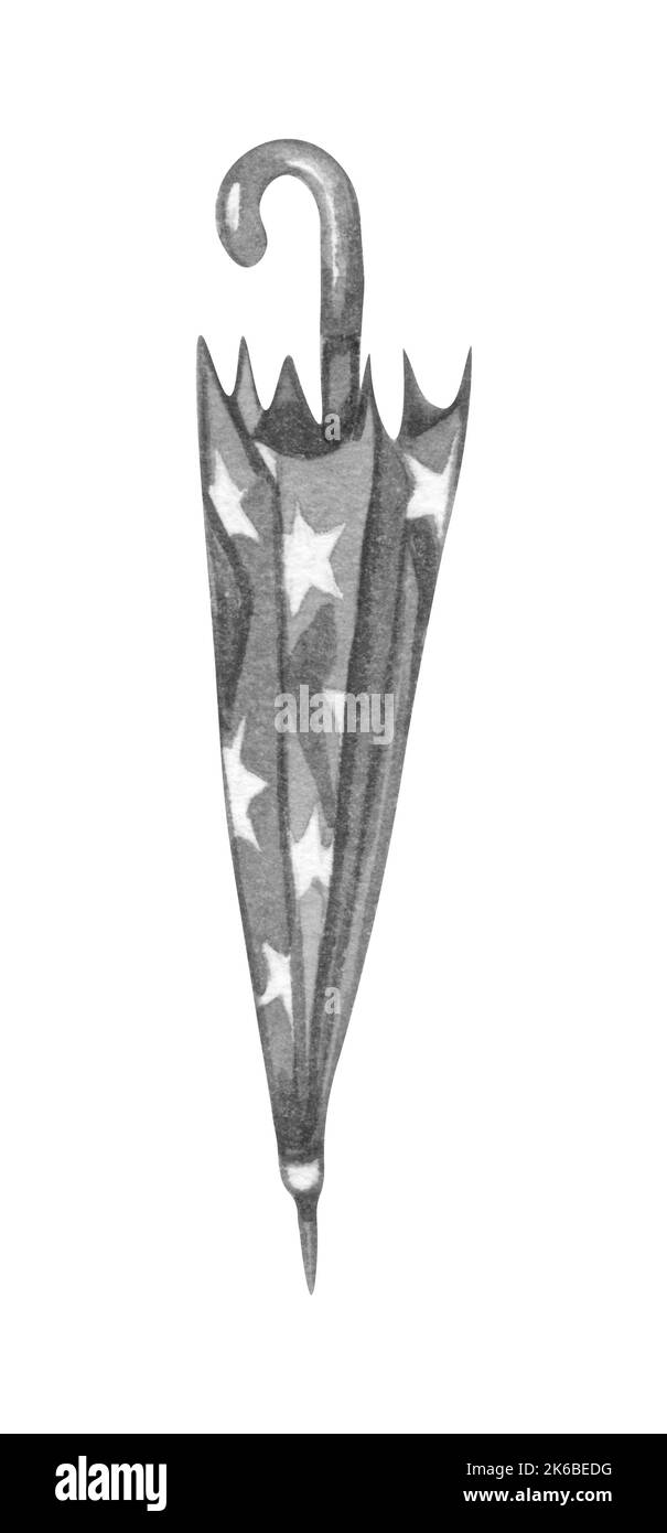 . Watercolor umbrella autumn background. Closed up umbrella. Design ...