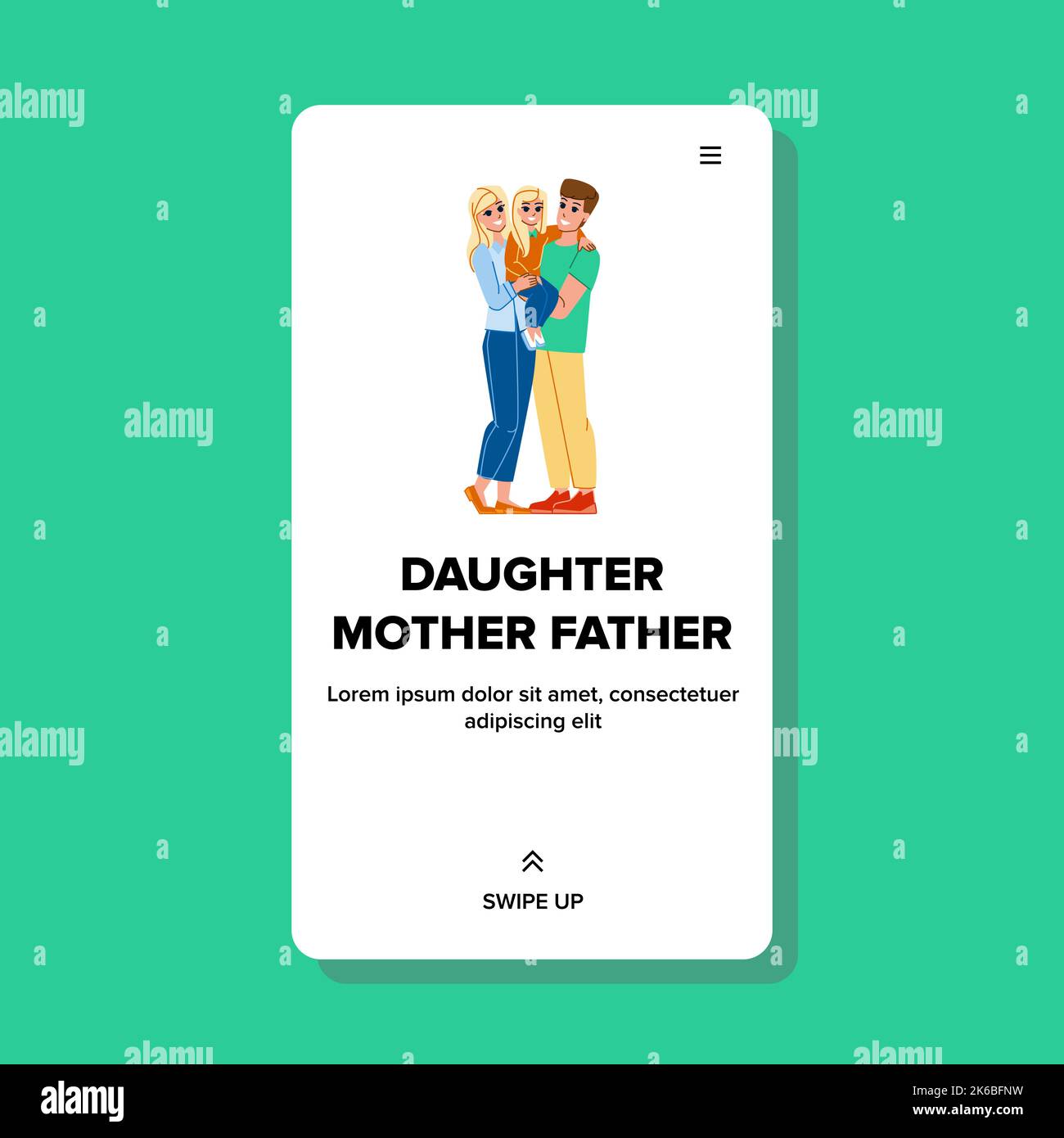 daughter mother father vector Stock Vector Image & Art - Alamy