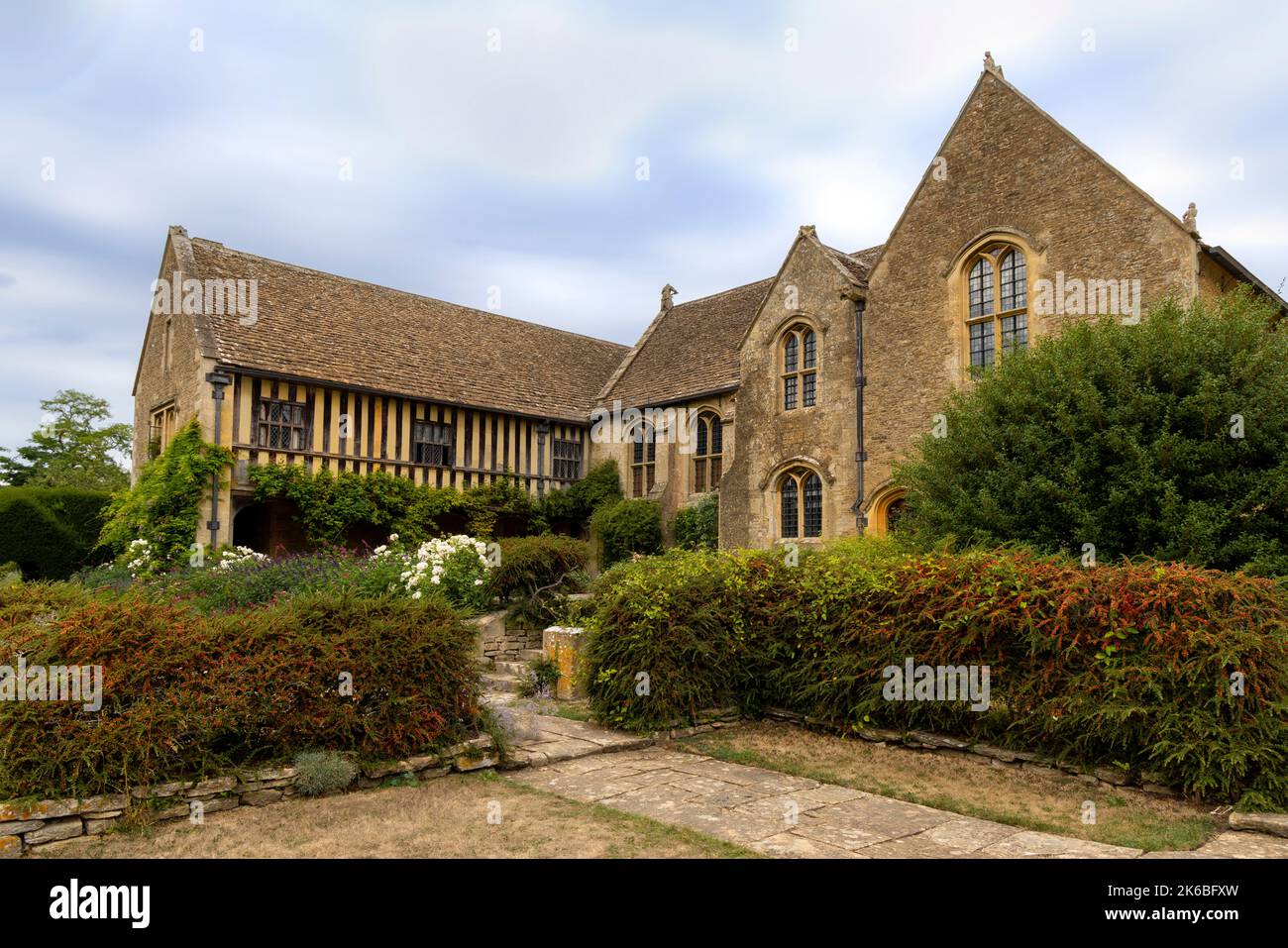 Rear view from the garden of Great Chalfield Manor House in Great ...
