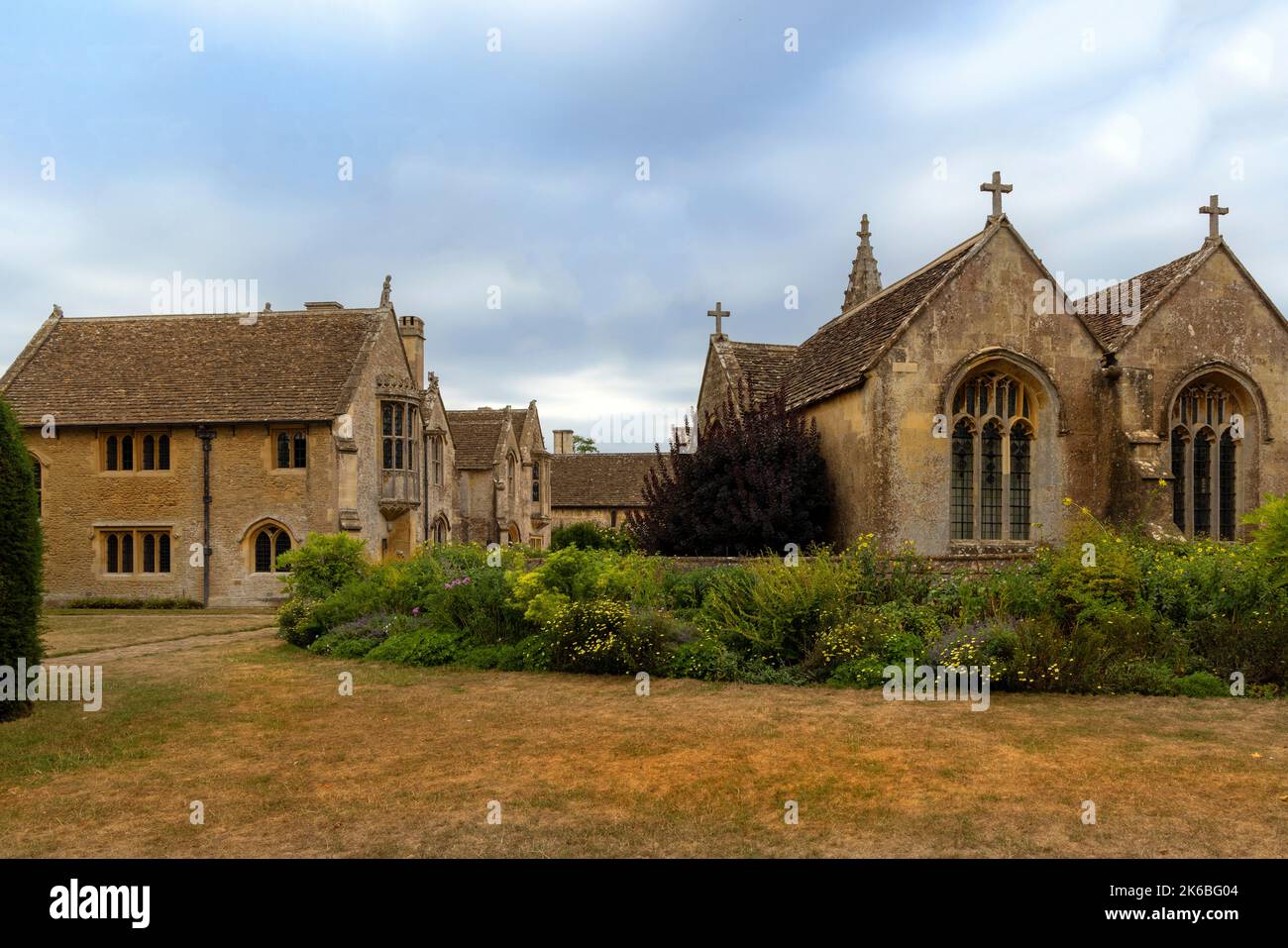 Rear view of Great Chalfield Manor House and All Saints Church in Great ...