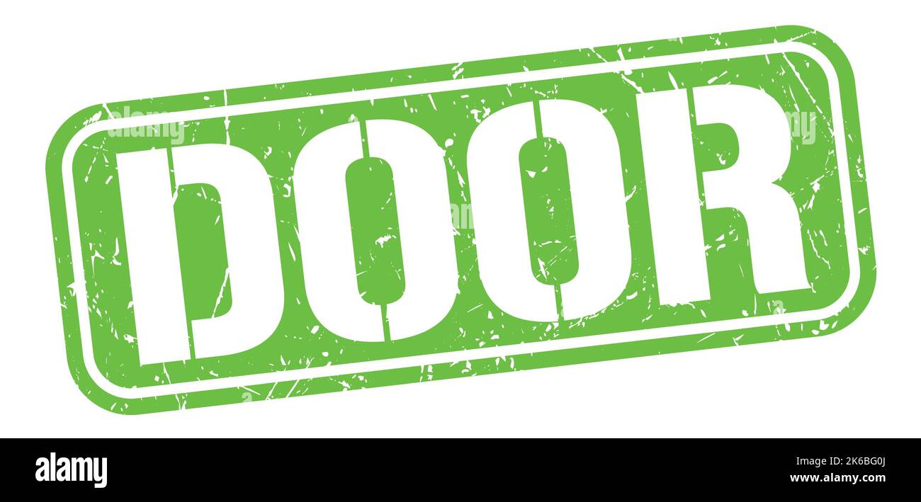 DOOR text written on green grungy stamp sign Stock Photo - Alamy