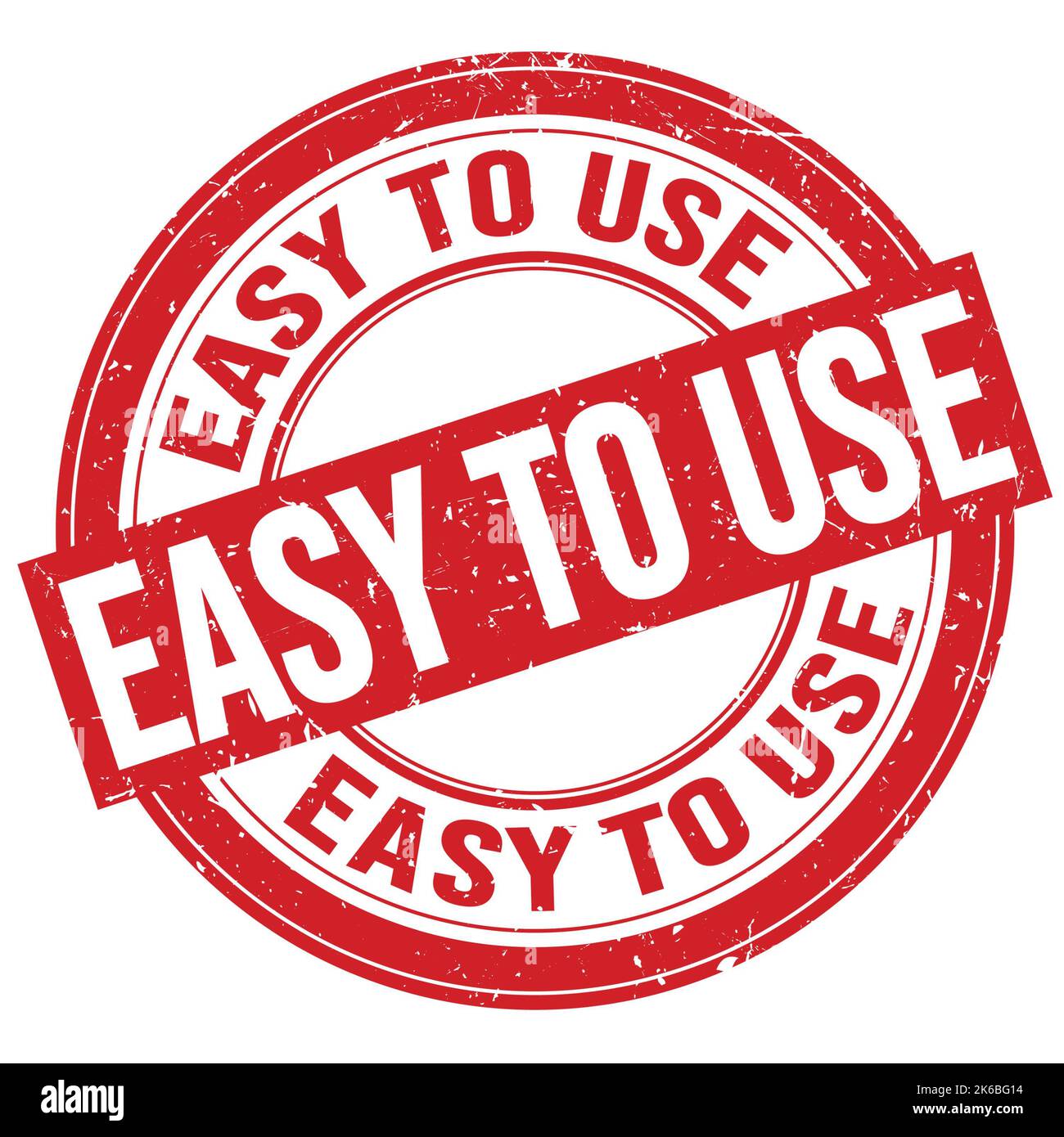 EASY TO USE text written on red round grungy stamp sign Stock Photo - Alamy