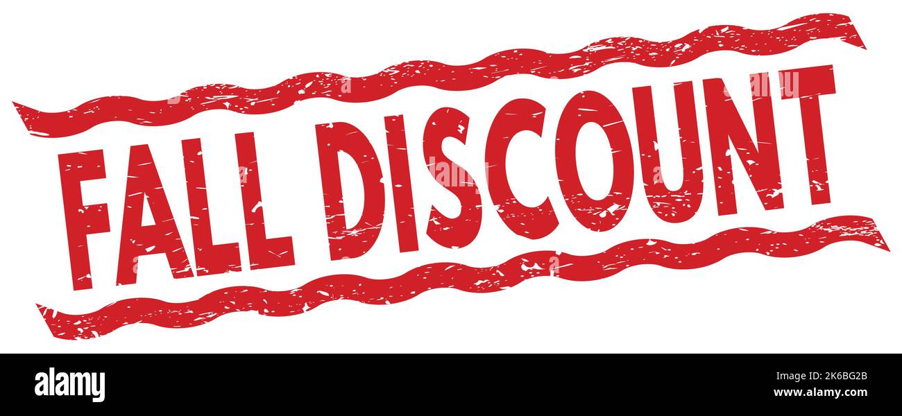 FALL DISCOUNT text written on red lines stamp sign Stock Photo - Alamy
