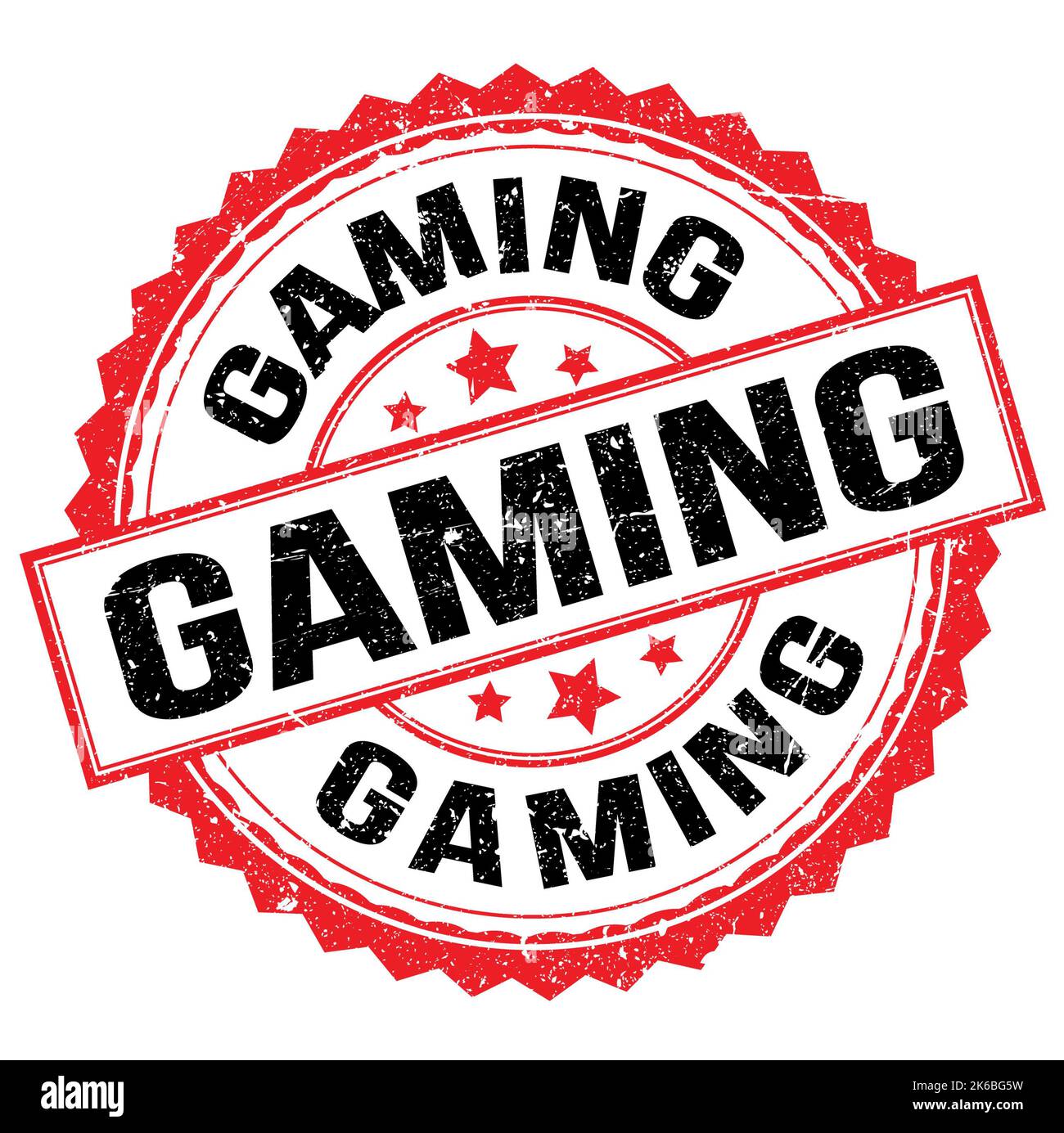 GAMING text written on red-black round stamp sign Stock Photo - Alamy
