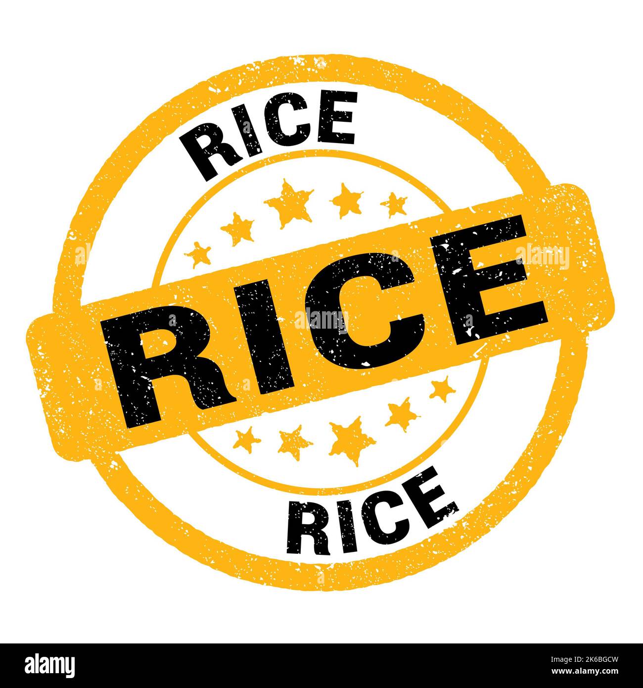 RICE text written on yellow-black grungy stamp sign Stock Photo - Alamy