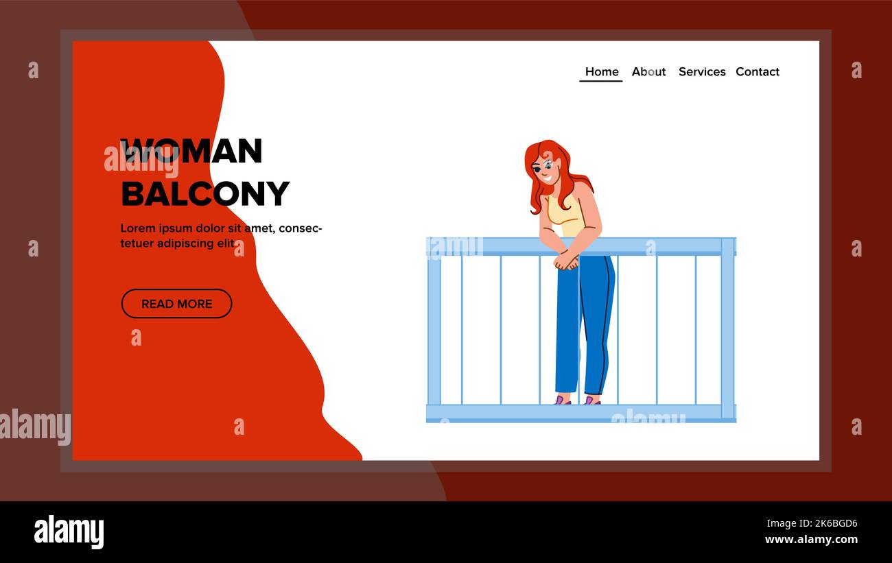 woman balcony vector Stock Vector Image & Art - Alamy