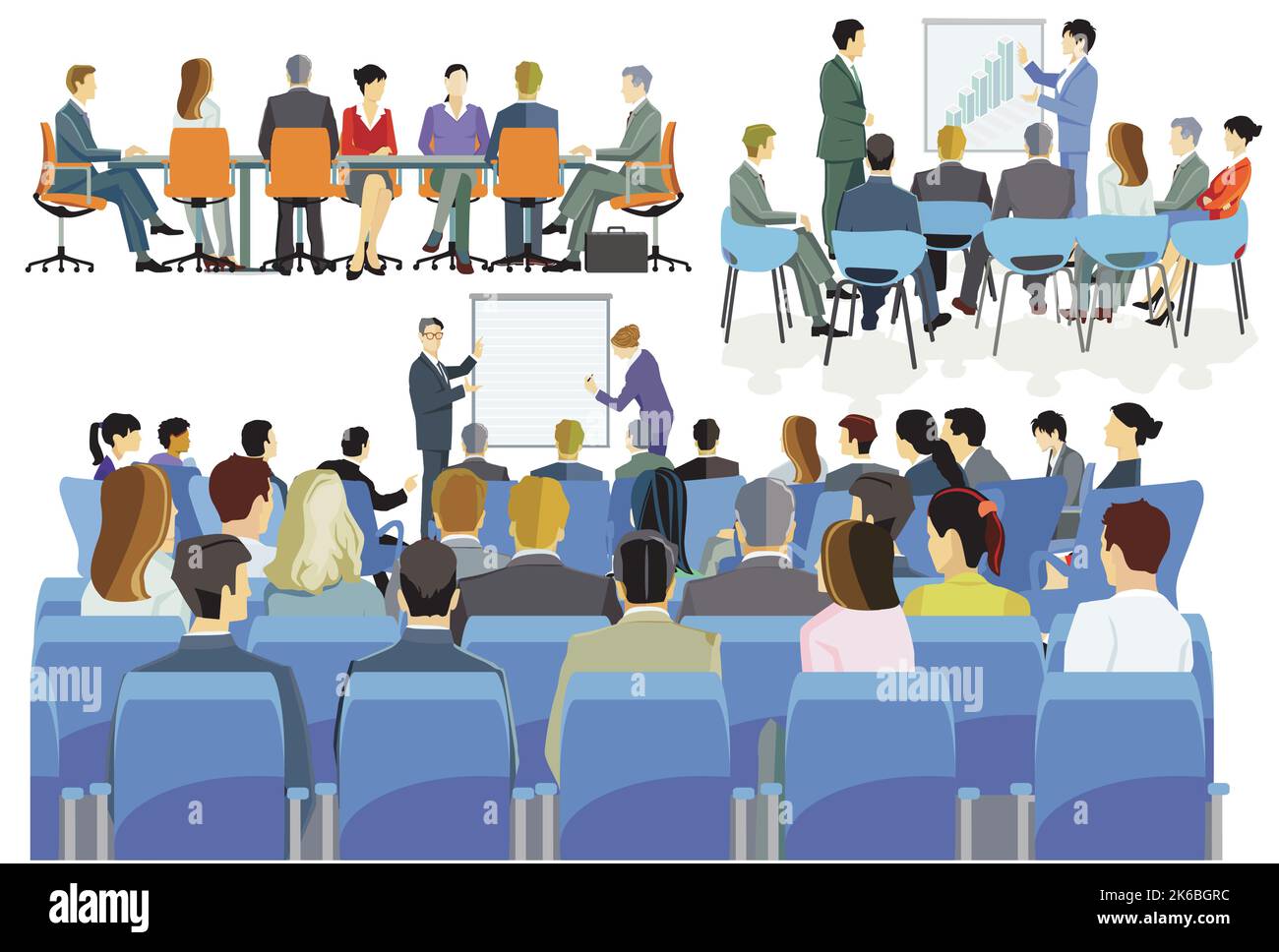 Course and training, Business meeting illustration Stock Vector Image ...