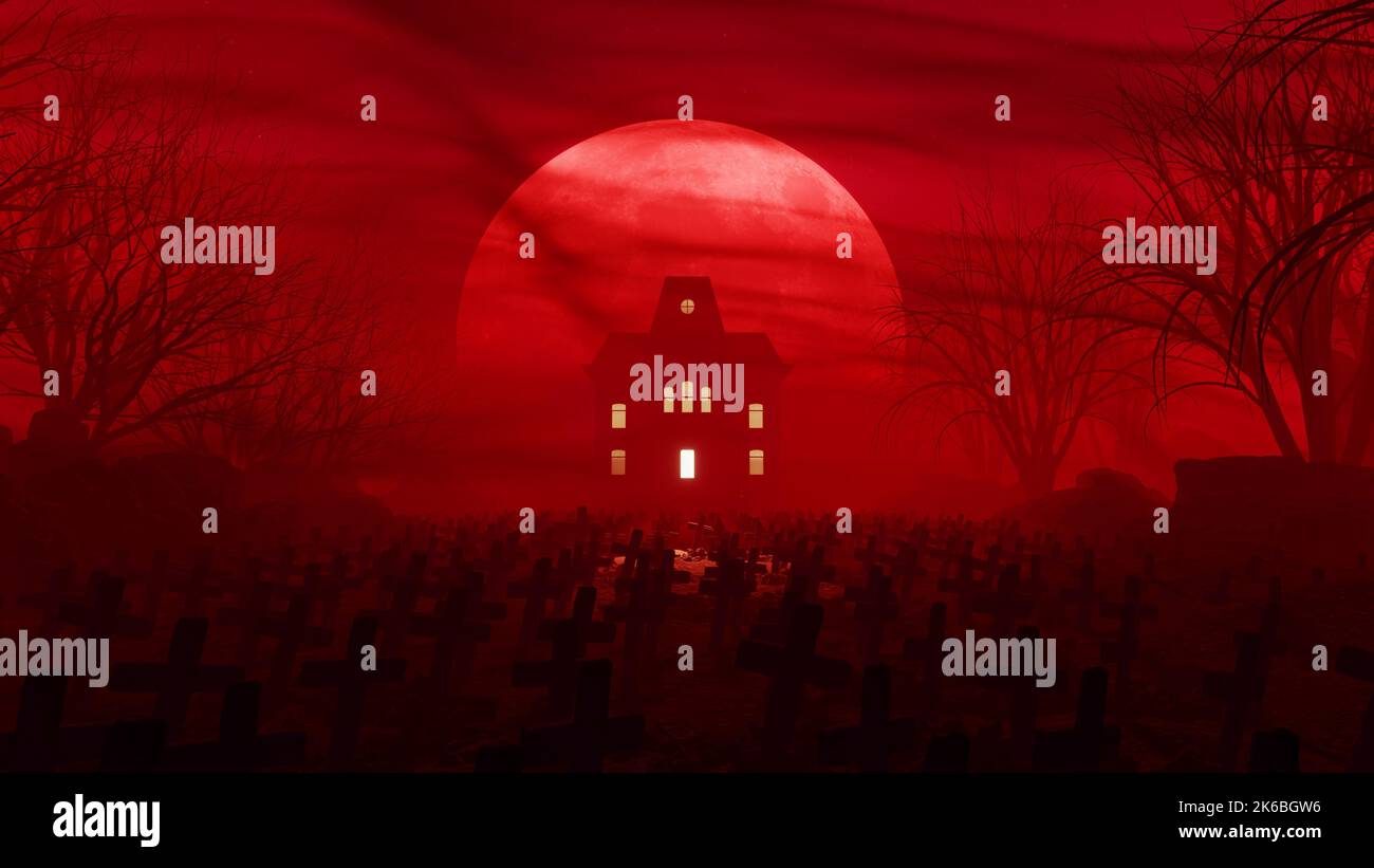 3D illustration Background for advertising and wallpaper in scary and ...