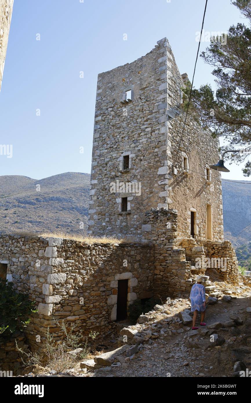 Old castle in greek Mane Stock Photo - Alamy