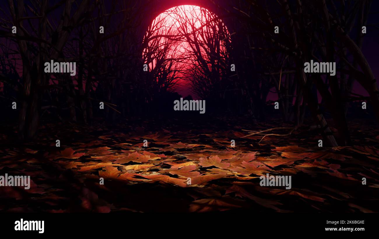 3D illustration Background for advertising and wallpaper in scary and ...