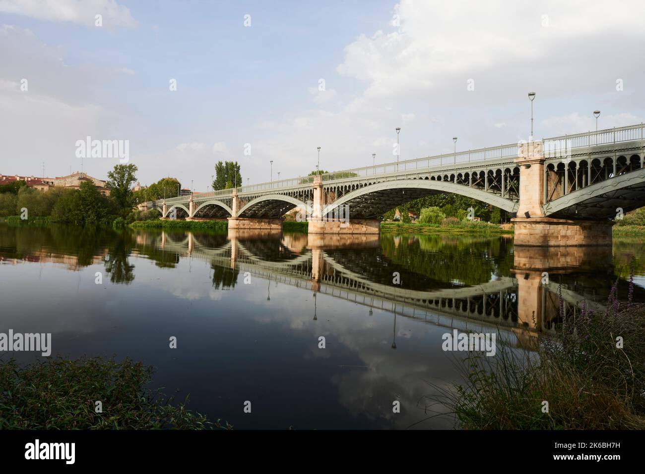 Enrique Esteban Bridge at Night, Salamanca City, Spain, Europe Stock ...