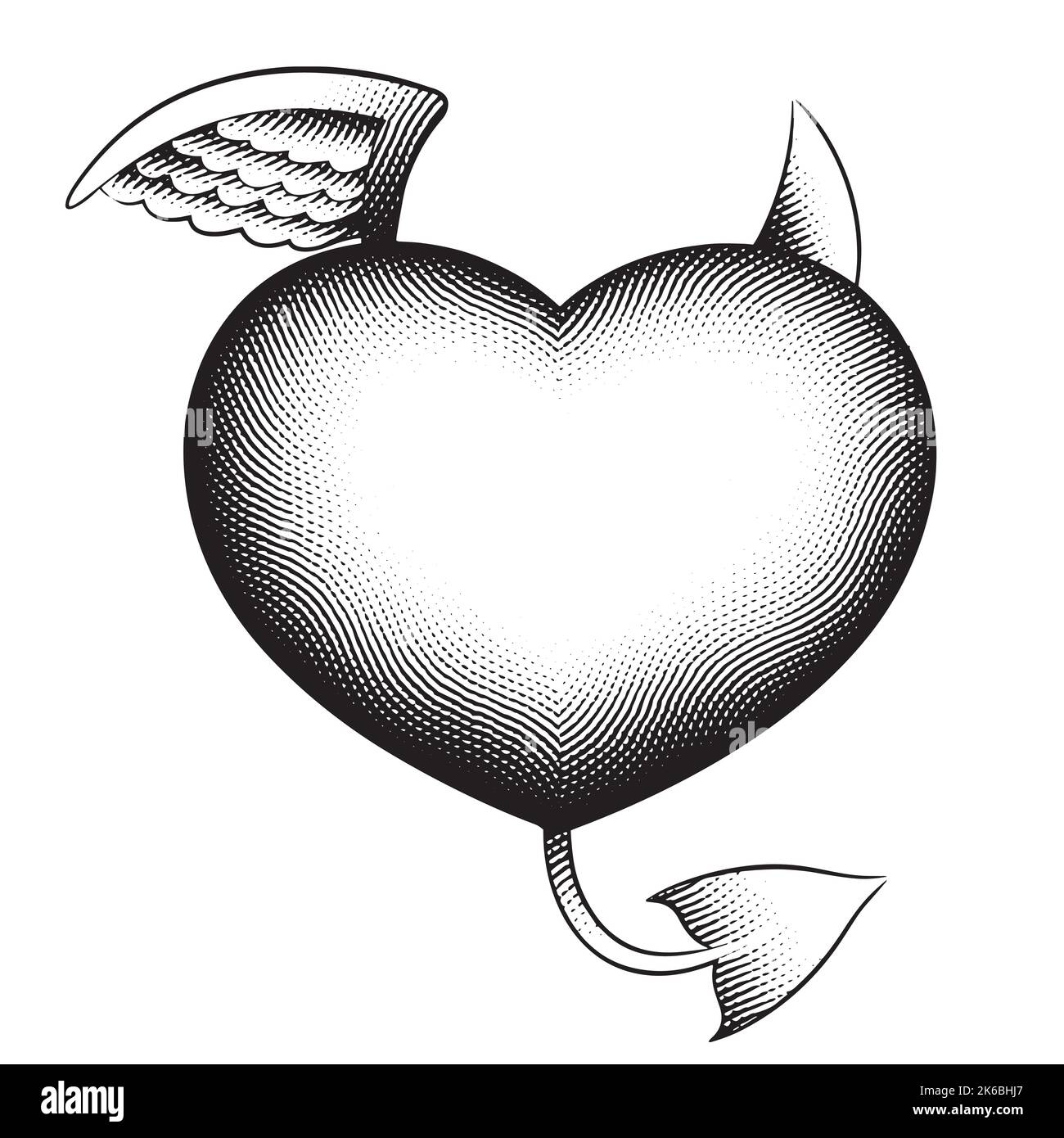 Heart With Devil Wings Drawings