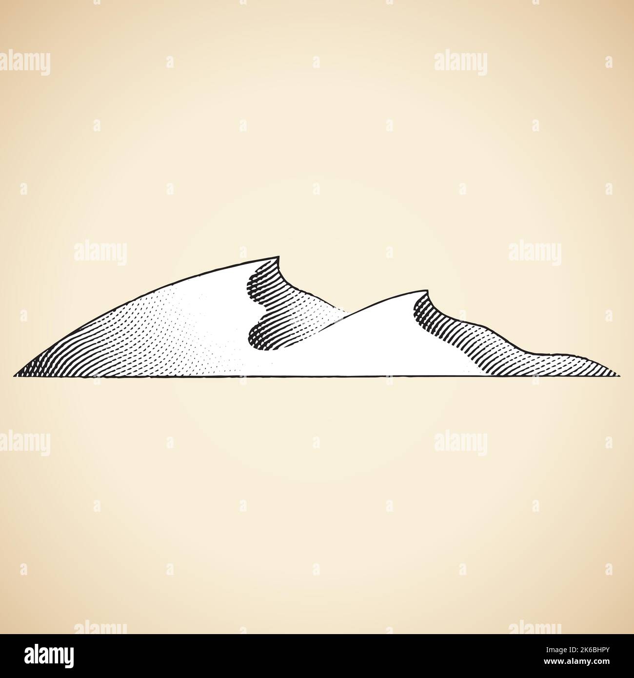 Desert dunes line drawing Stock Vector Images - Alamy