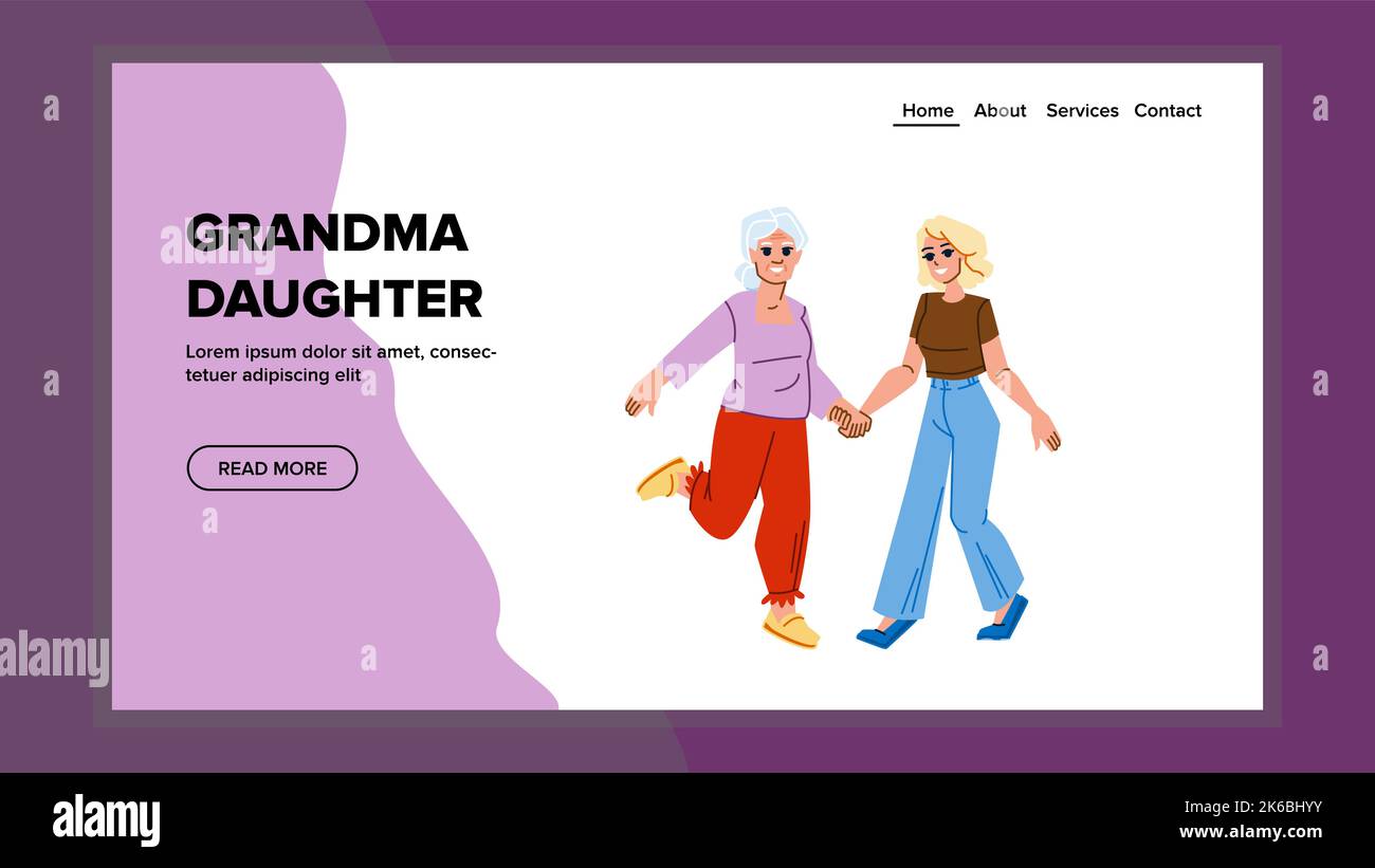 grandma daughter vector Stock Vector Image & Art - Alamy