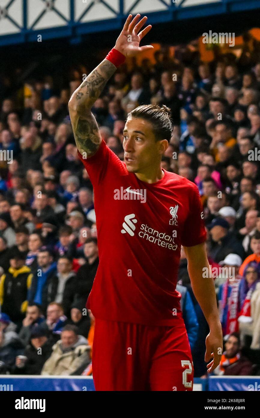 October 12, 2022: Darwin Nunez of Liverpool takes corner During the ...